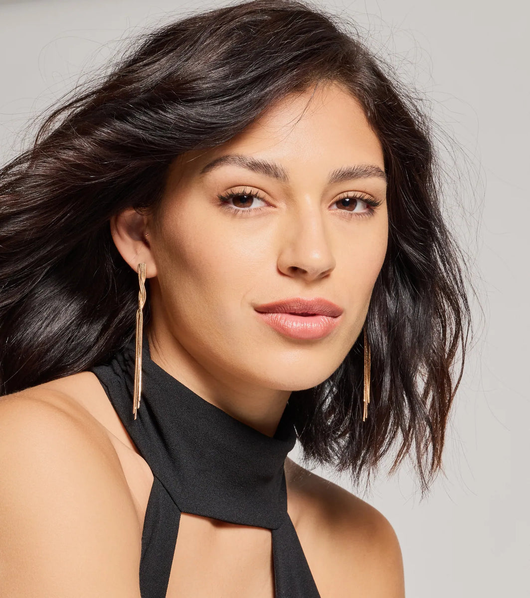 Dazzling Glam Twisted Fringe Earrings & Windsor