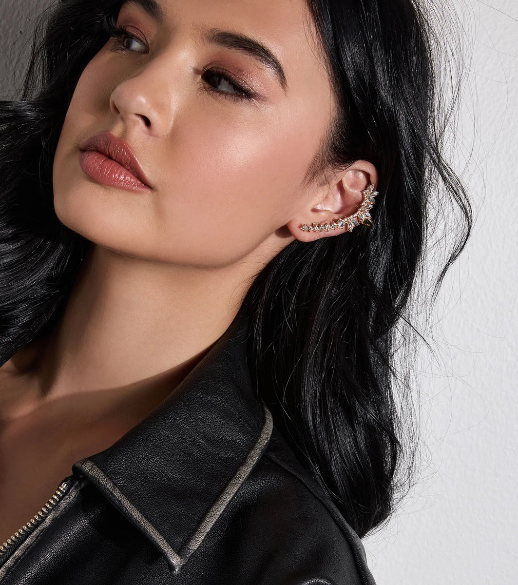 Glam Shine Rhinestone Two-Pack Ear Crawler Set & Windsor