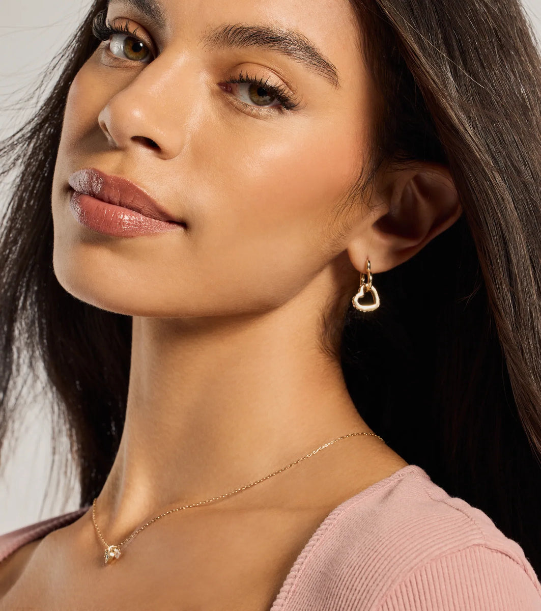 So Sweet Rhinestone Heart Huggie Earrings & Windsor