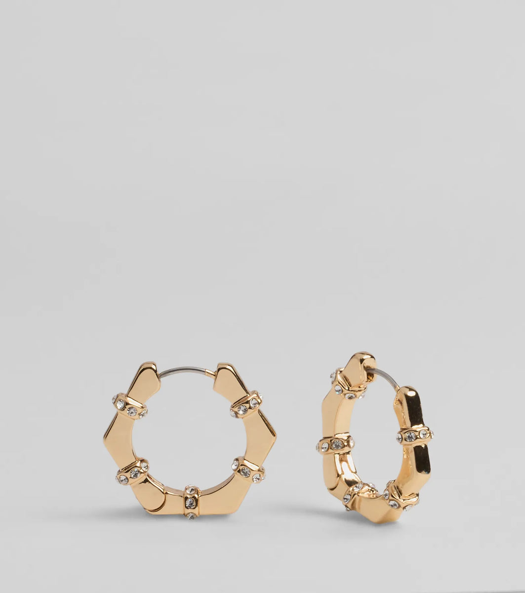 Glam Edge Rhinestone Trim Hoop Earrings & Windsor