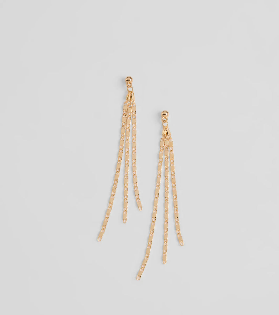 Shining Bright Chain Fringe Earrings & Windsor