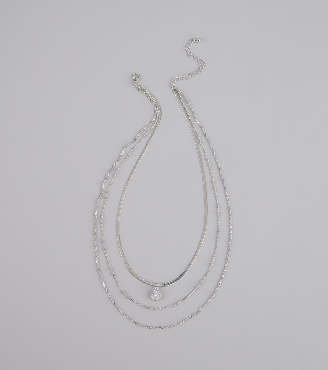 Layers of Luxe Teardrop Cubic Zirconia Necklace & Windsor