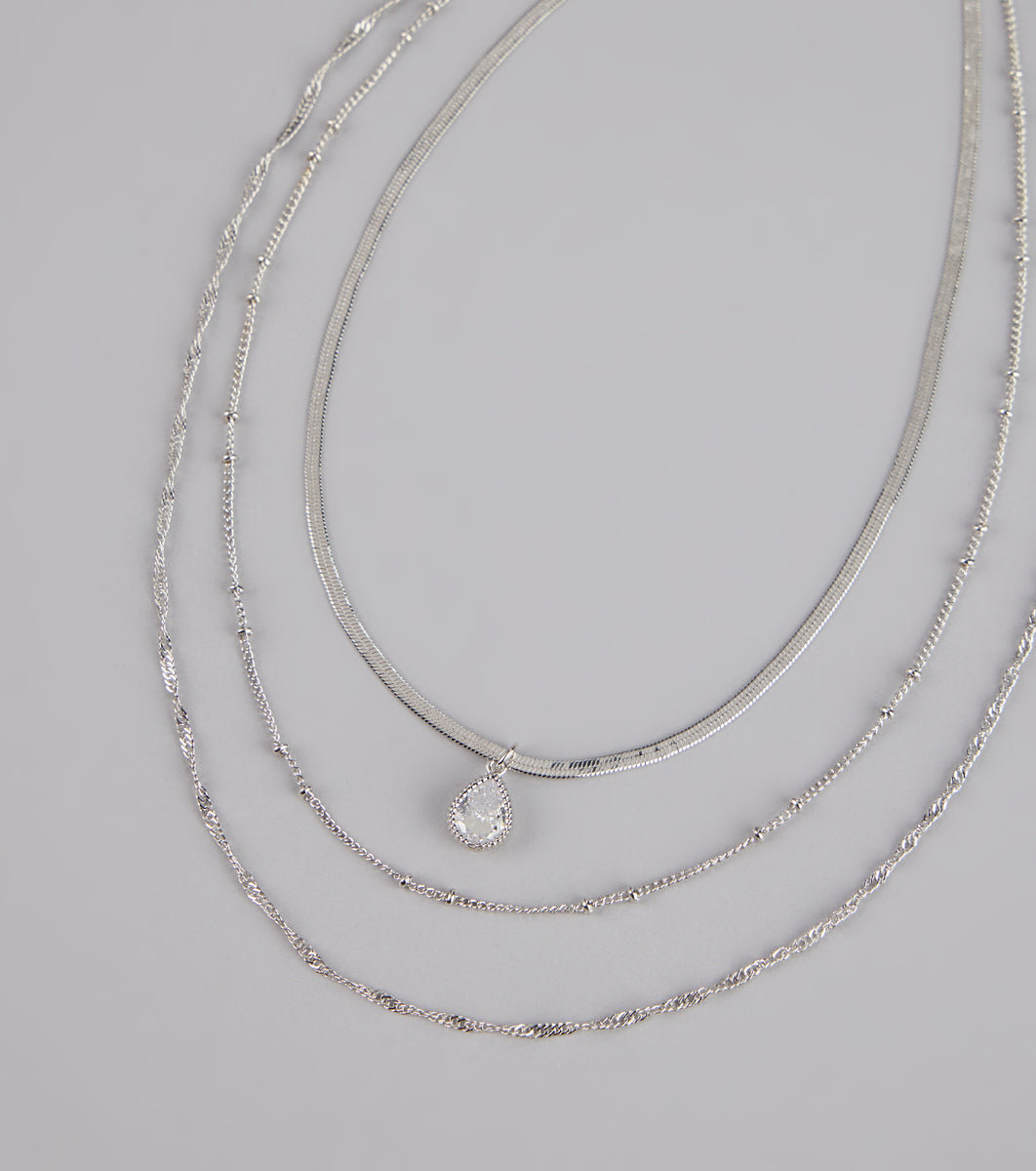 Layers of Luxe Teardrop Cubic Zirconia Necklace & Windsor