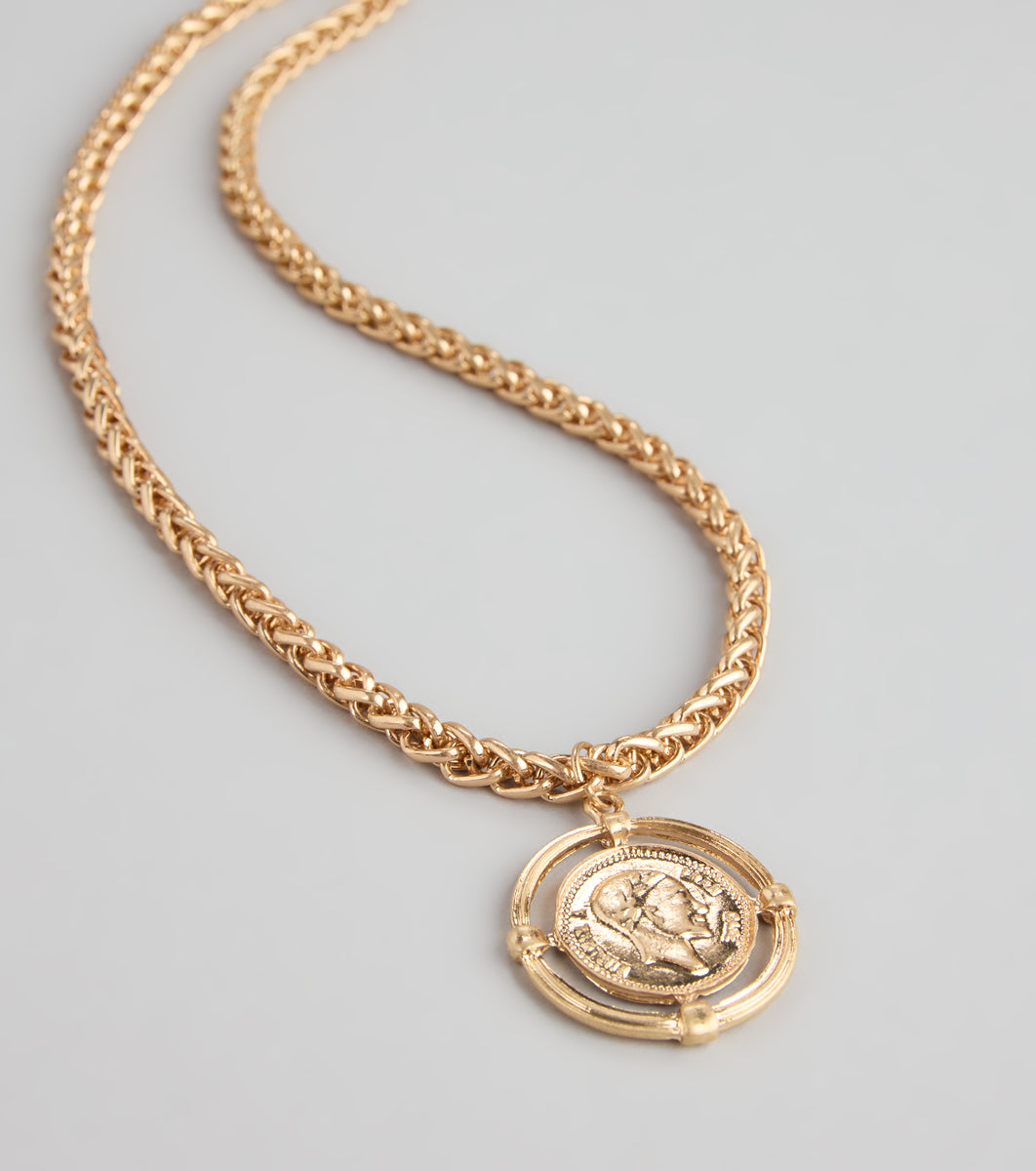 Coin Toss Statement Chain Necklace & Windsor