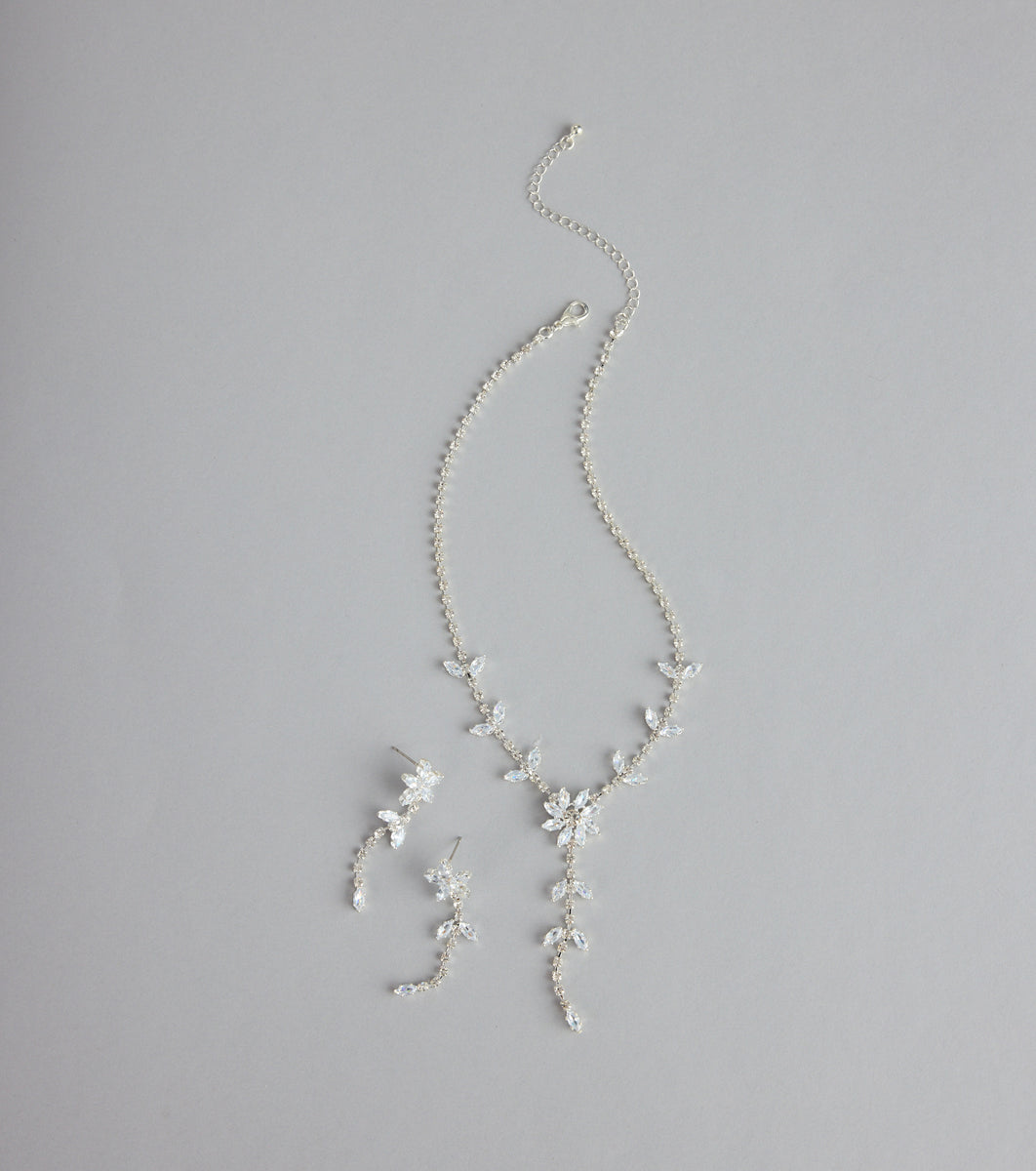 Starlet Bloom Rhinestone Necklace And Earrings Set & Windsor