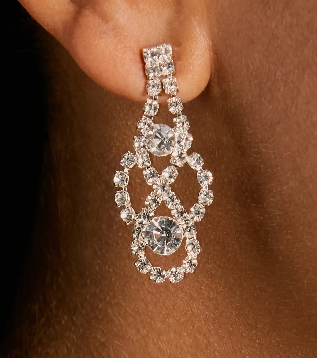 Gorgeous Sparkle Rhinestone Necklace And Earrings Set & Windsor