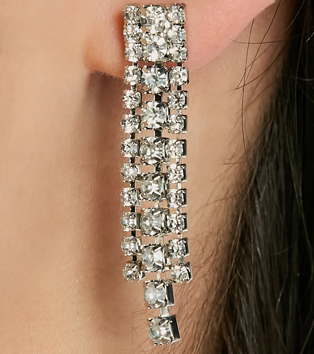 Impeccable Glam Rhinestone Necklace And Earrings Set & Windsor