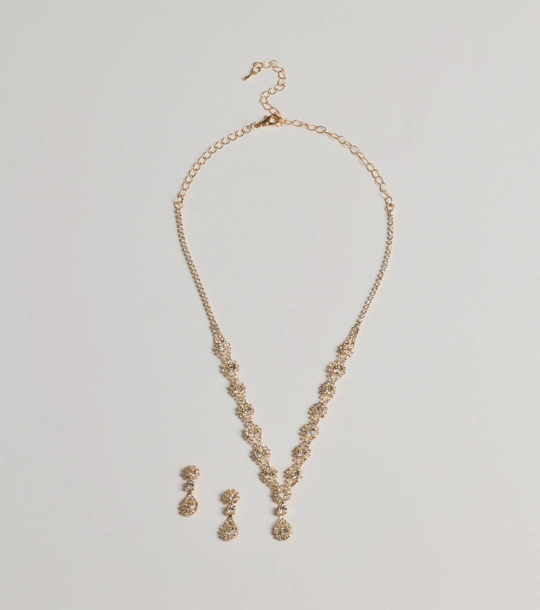Time To Glow Rhinestone Necklace Set & Windsor