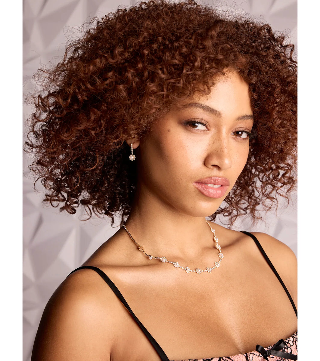 Unforgettable Faux Pearl Rhinestone Necklace And Earrings & Windsor