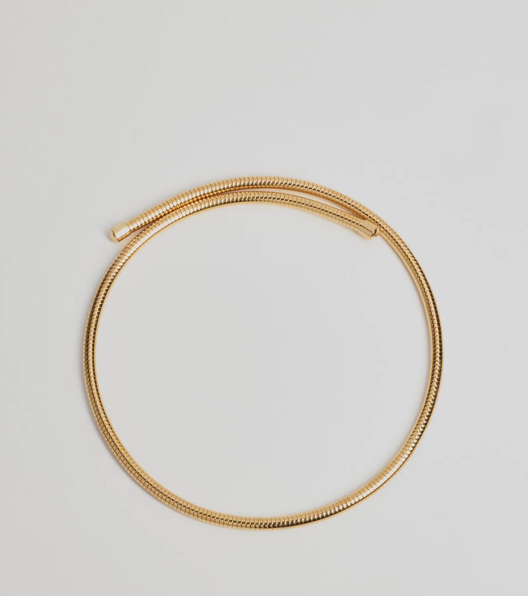 Sleekest Style Coiled Metal Choker Necklace & Windsor