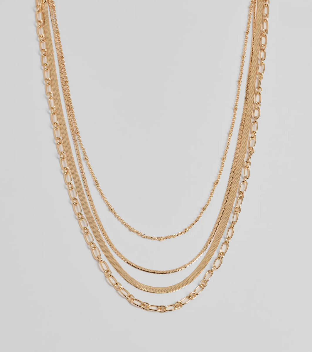 Trendy Layers Multi-Chain Necklace & Windsor