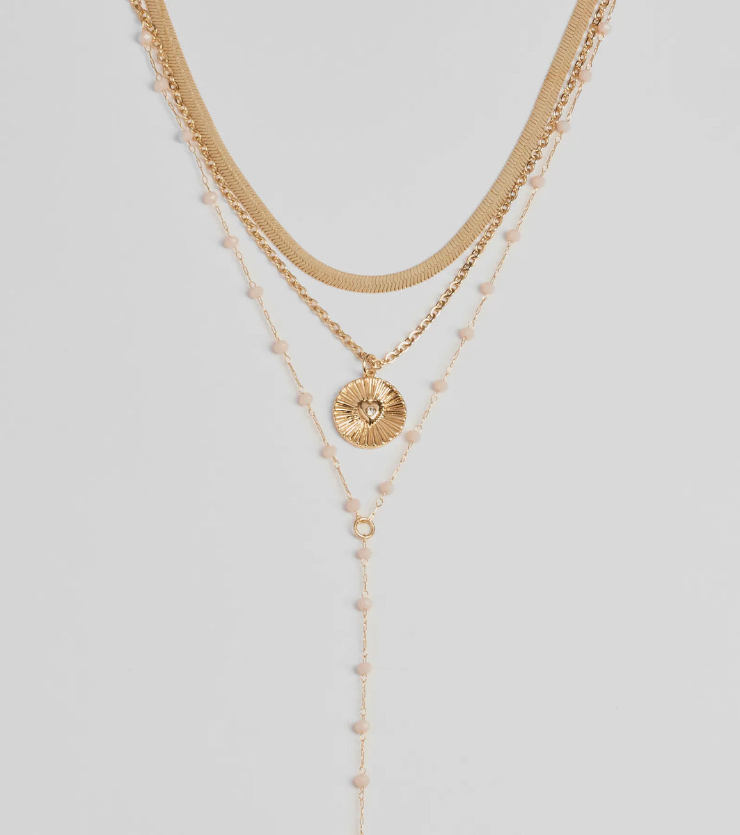 Stacked On Chic Triple-Row Charm Necklace & Windsor