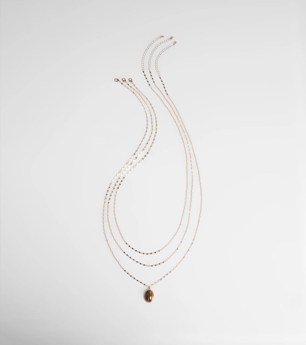 Keep It Gorgeous Three-Pack Stone Pendant Necklace & Windsor