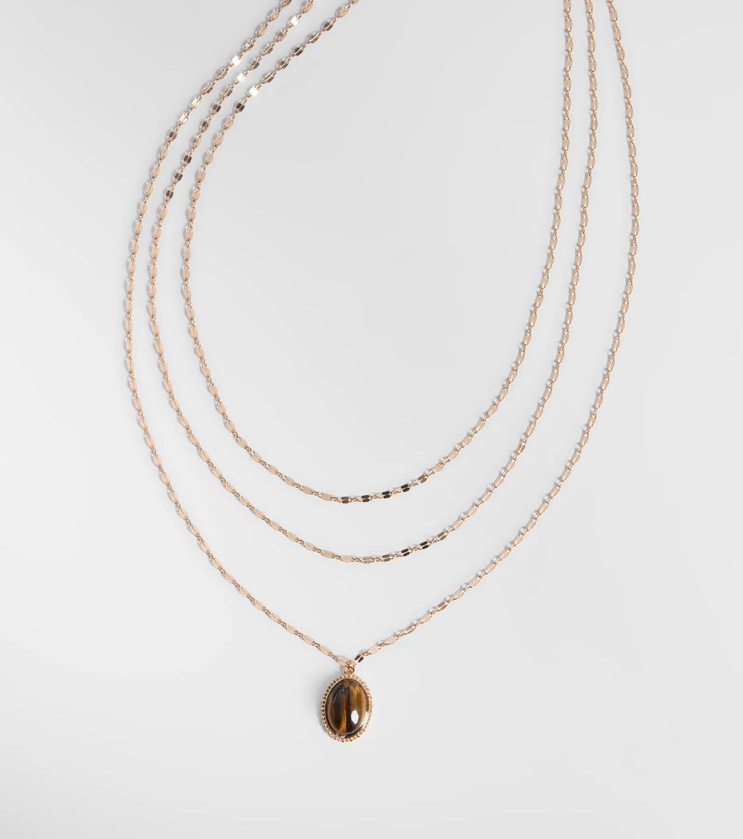 Keep It Gorgeous Three-Pack Stone Pendant Necklace & Windsor