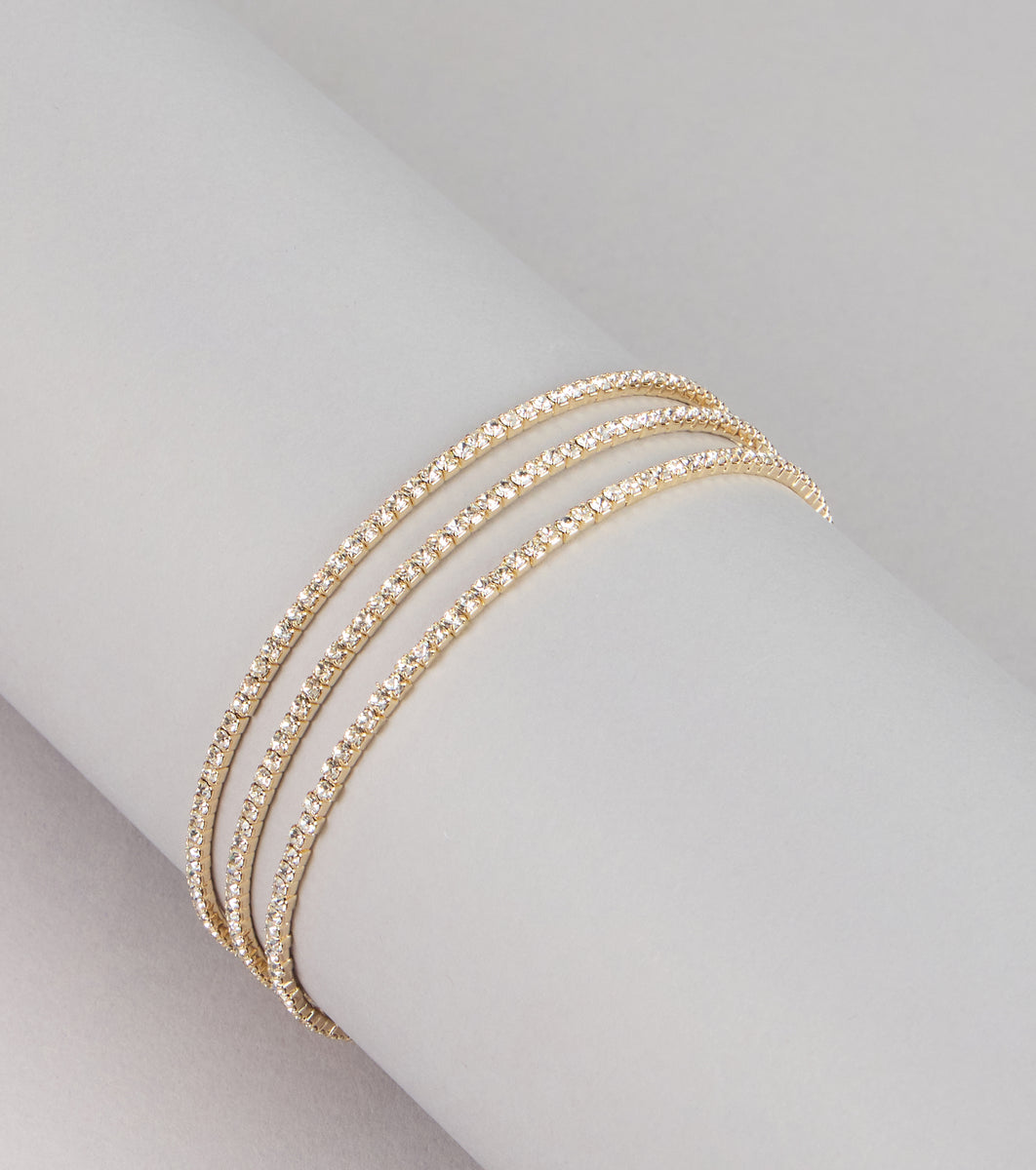 Spiral Shine Rhinestone Arm Cuff & Windsor