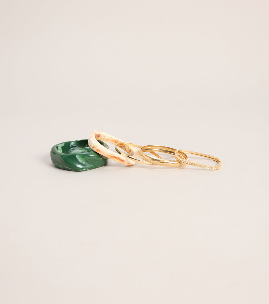 Stacked And Booked Bangle Bracelet Set & Windsor