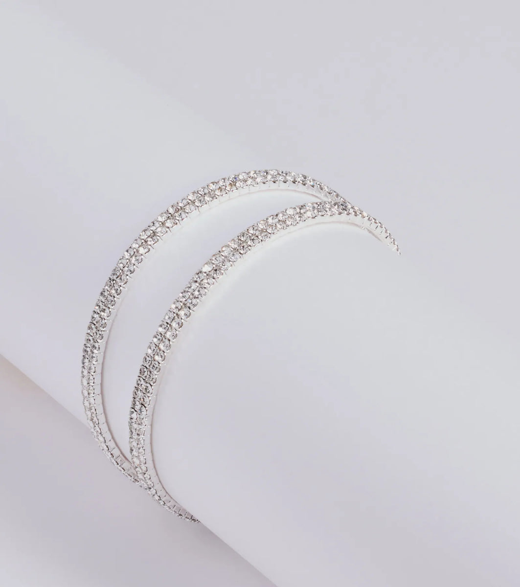Luxe Status Rhinestone Memory Wire Bracelet & Windsor