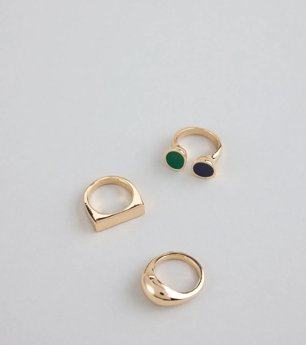 Ring Leader Energy Mixed Metal Ring Set & Windsor