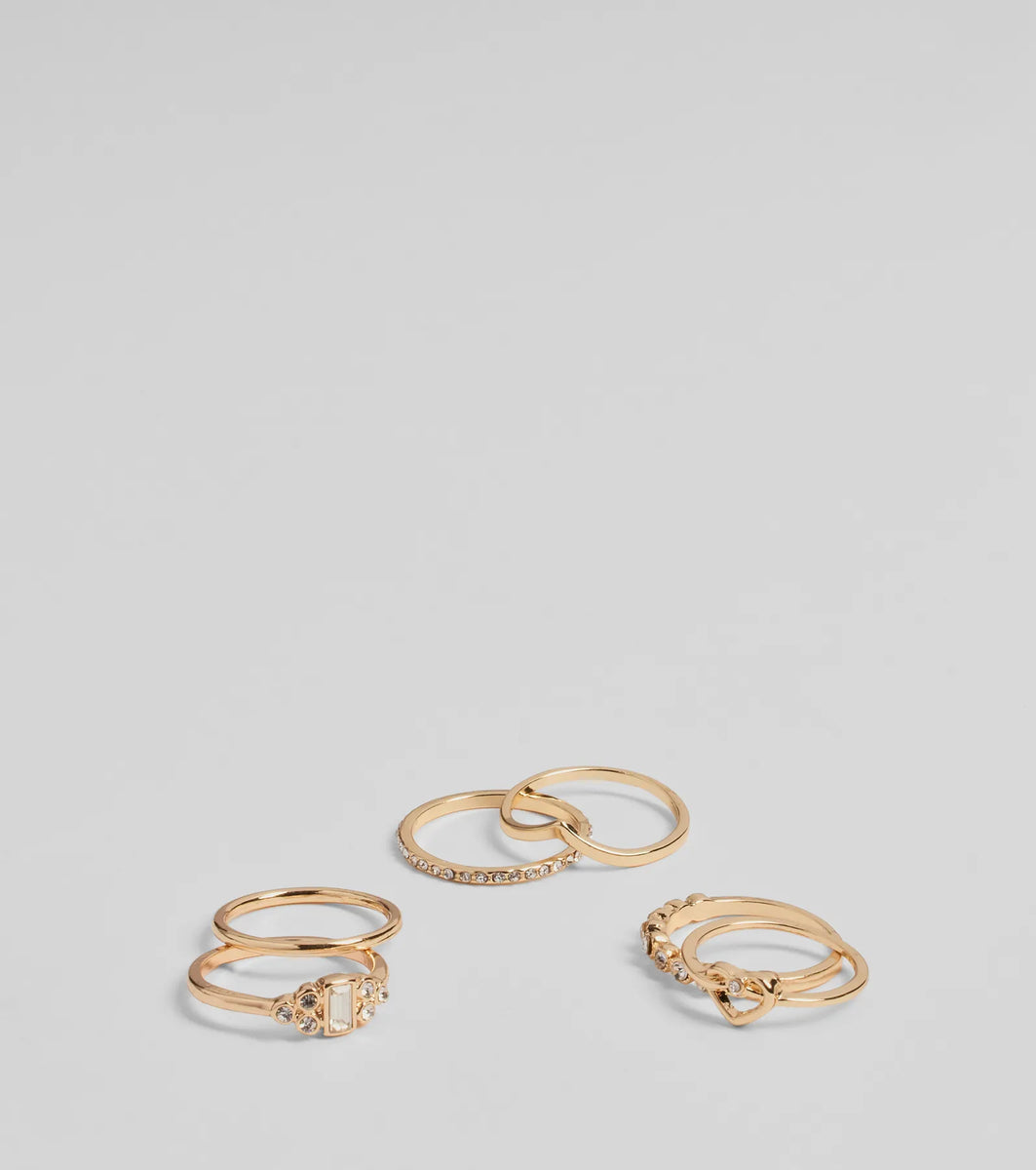 Glam Dainty Details Multi-Ring Pack & Windsor
