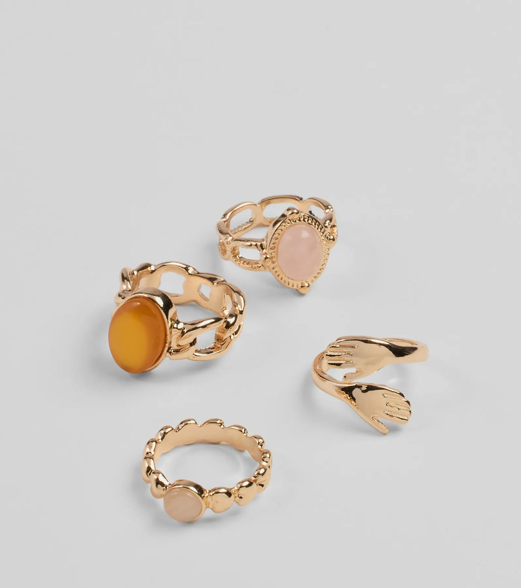 Love Parade Multi Stone Statement Ring Set & Windsor