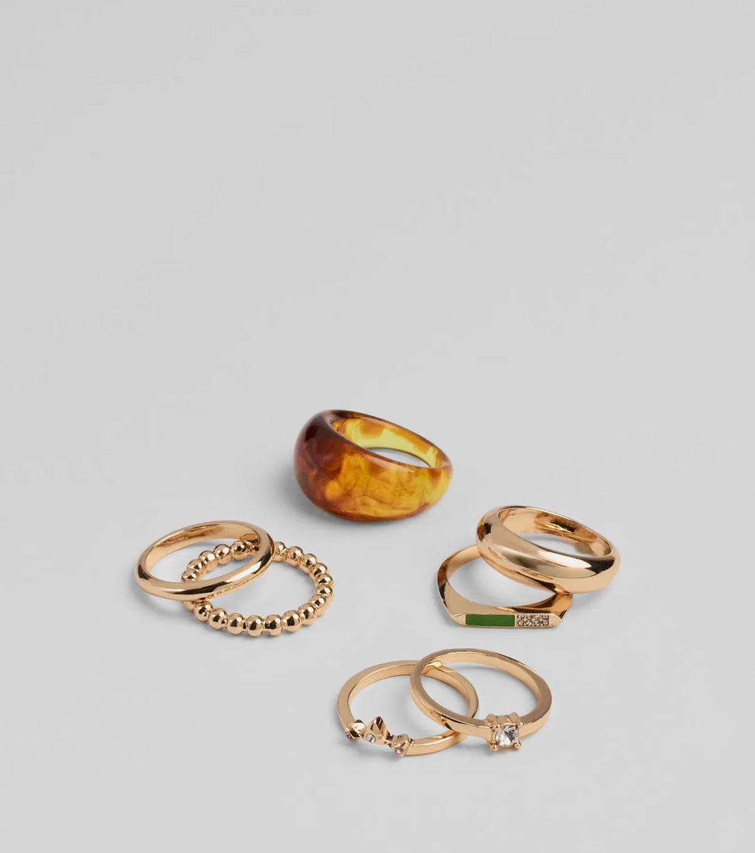 Ultimate Statement Multi Seven Pack Ring Set & Windsor