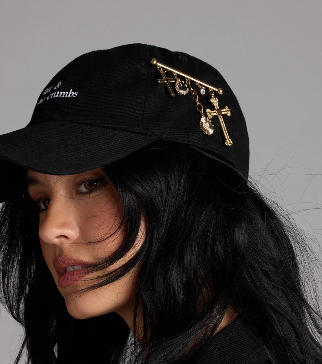 Glorious Perfection Cross Rhinestone Charm Brooch & Windsor