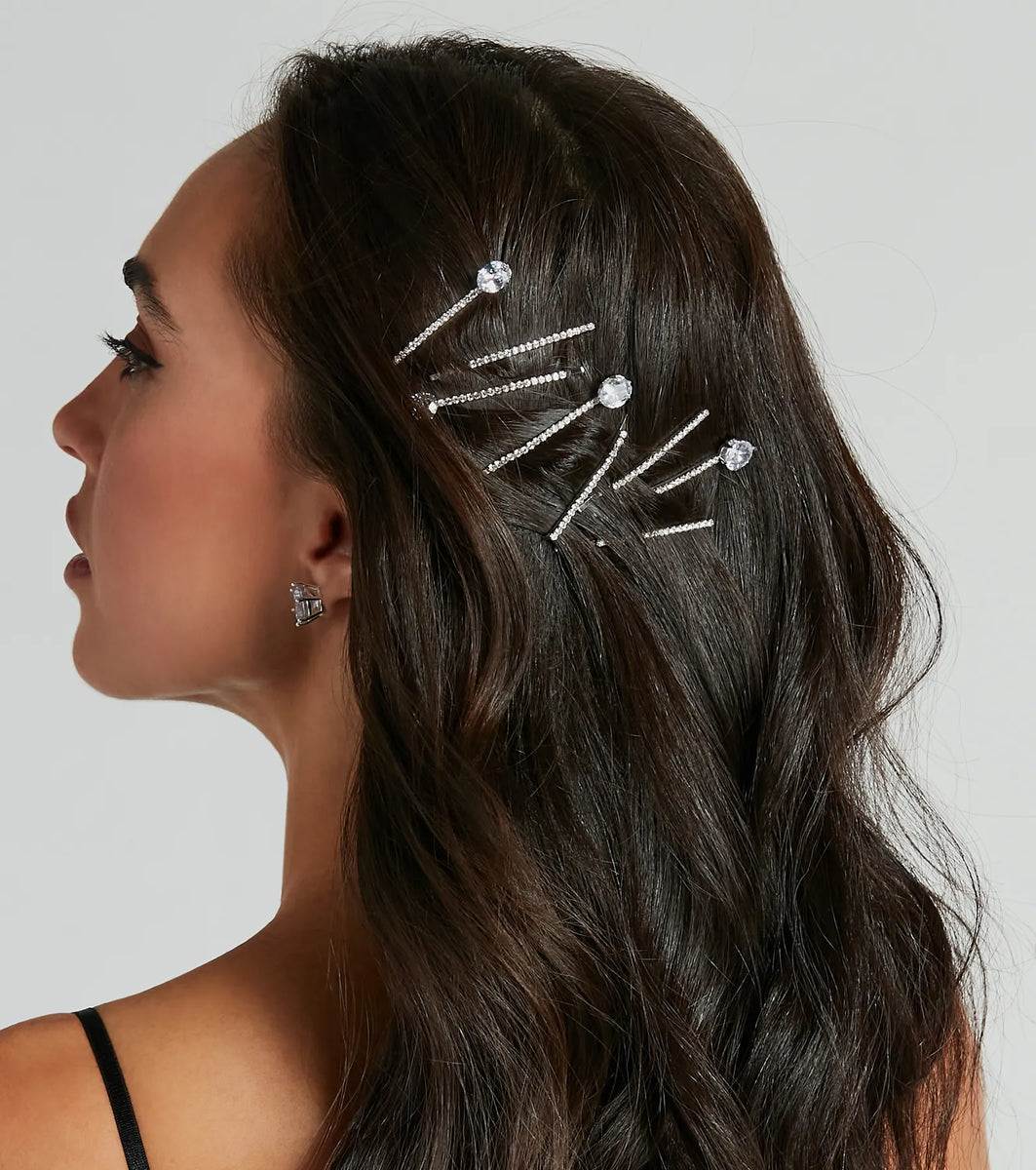 Glamour Expression Rhinestone Hair Pin Set & Windsor