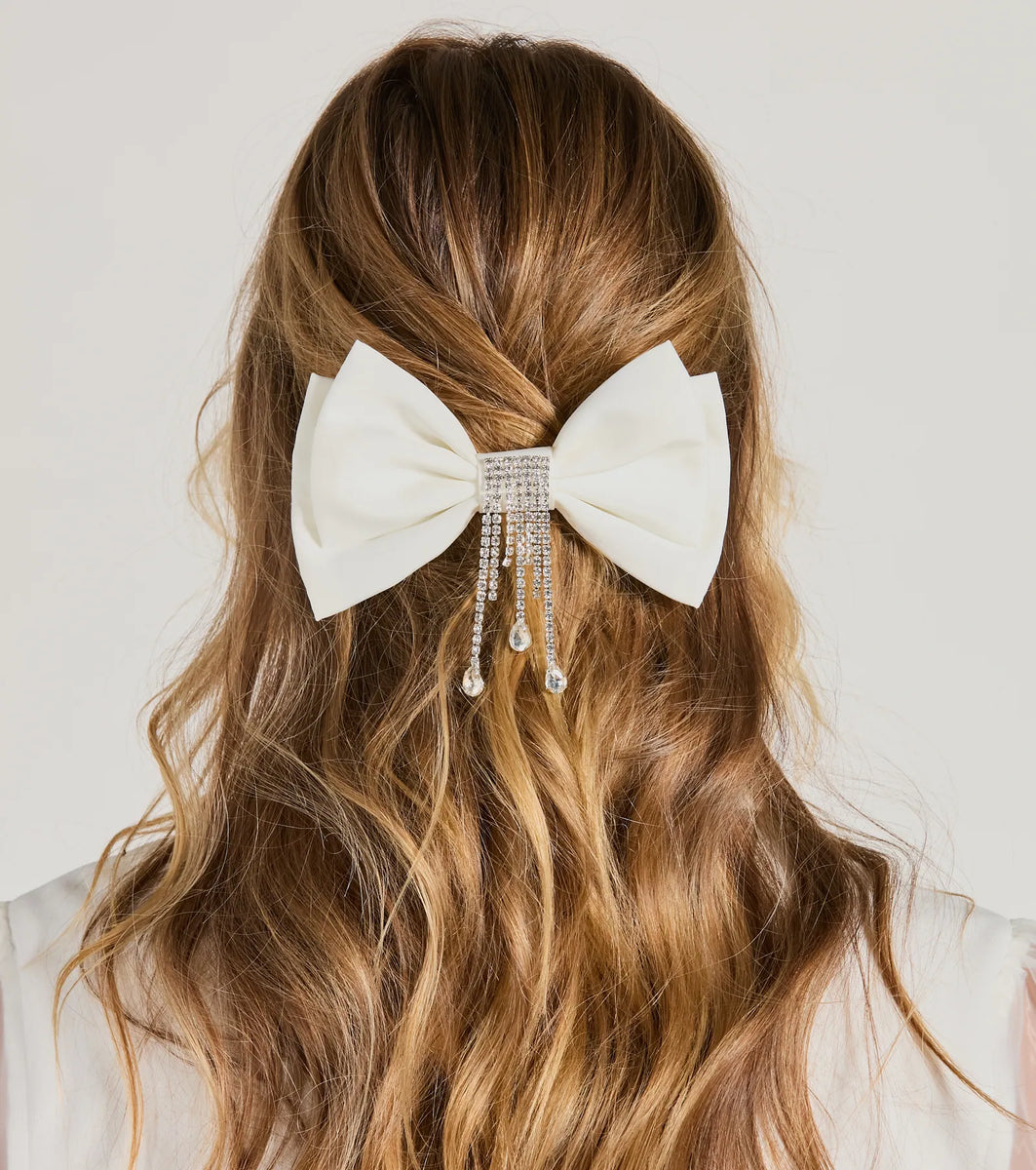 Graceful Glamour Satin Hair Bow Clip & Windsor