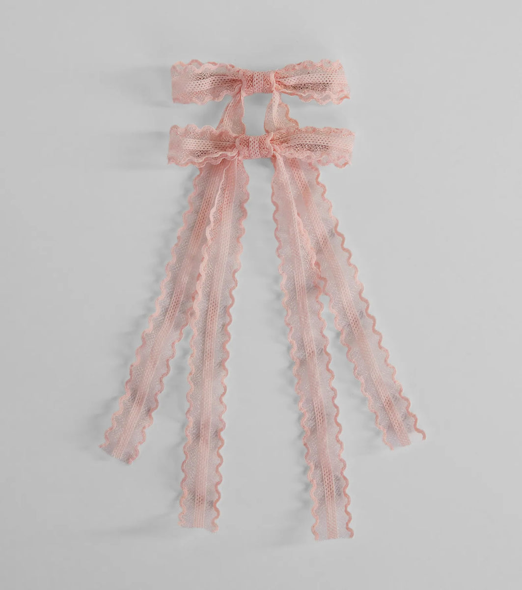 Graceful Chic Lace Barrette Hair Bow Set & Windsor