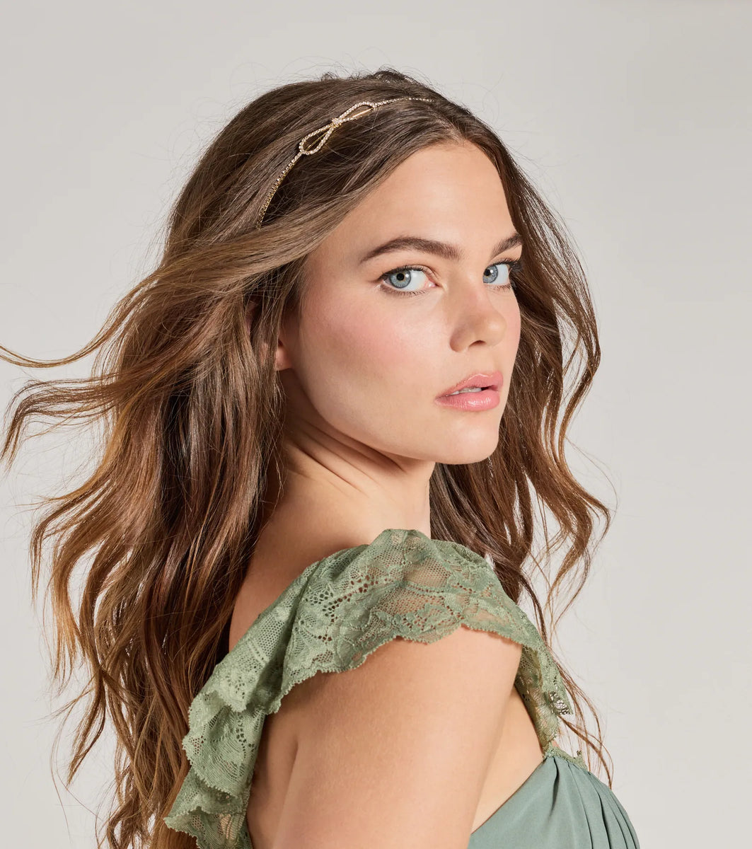 Adorable Glam Rhinestone Bow Headband & Windsor