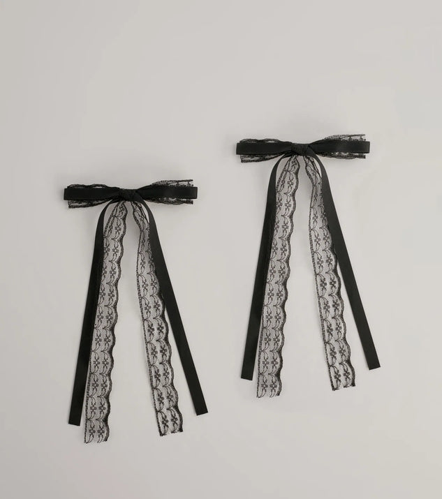 Dainty Chic Lace Bow Barrettes & Windsor