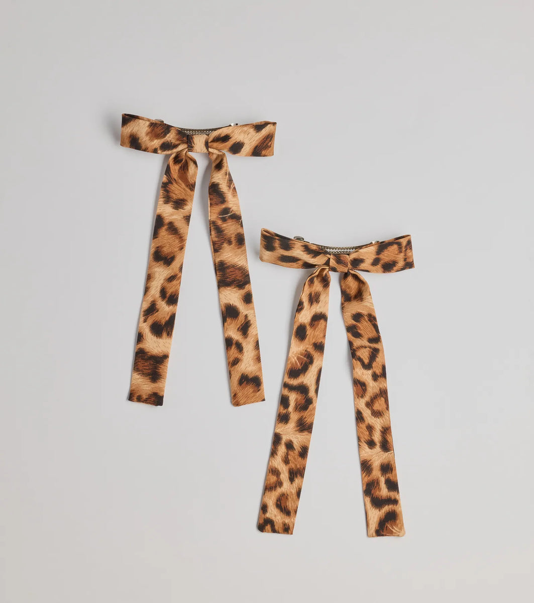 Wild Glam Cheetah Print Bow Twin-Pack & Windsor