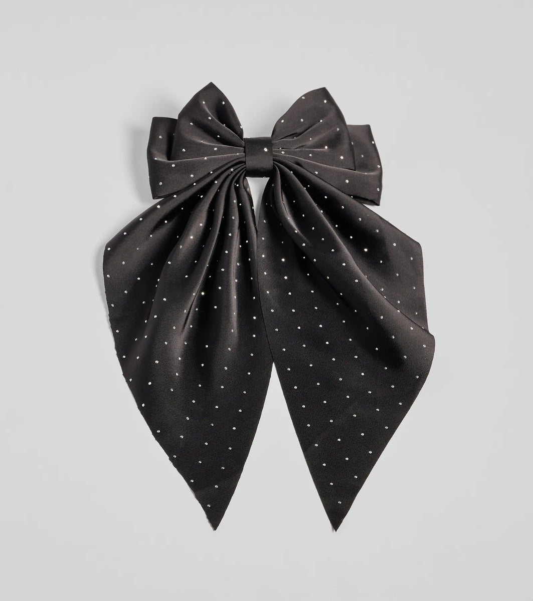 Glitzy Chic Large Rhinestone Bow & Windsor