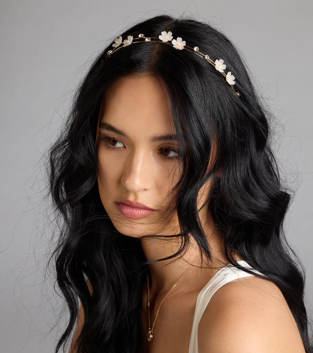 Ethereal Glam Rhinestone Flower Headband & Windsor