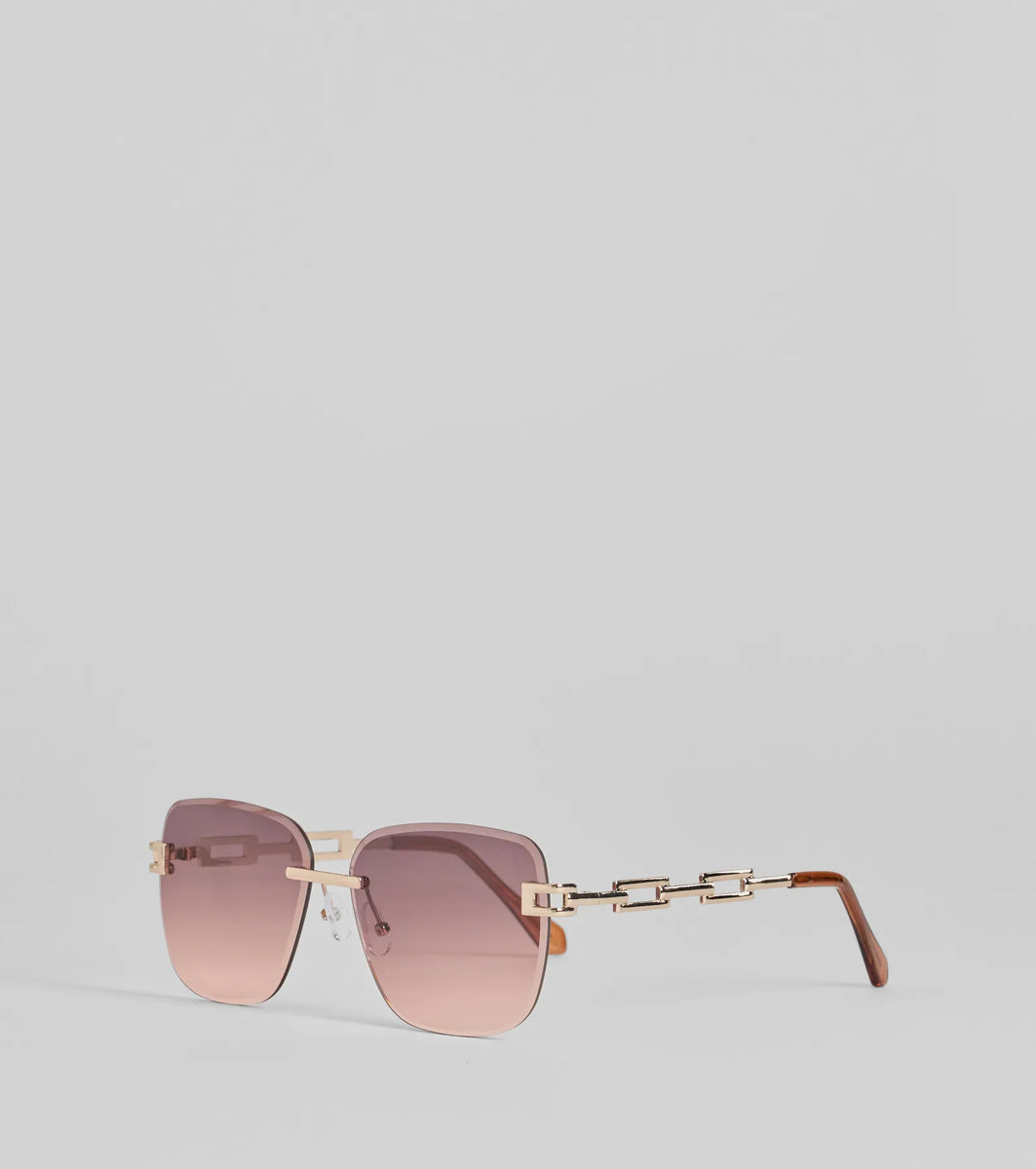 Cutest Vision Chain Link Trim Sunglasses & Windsor