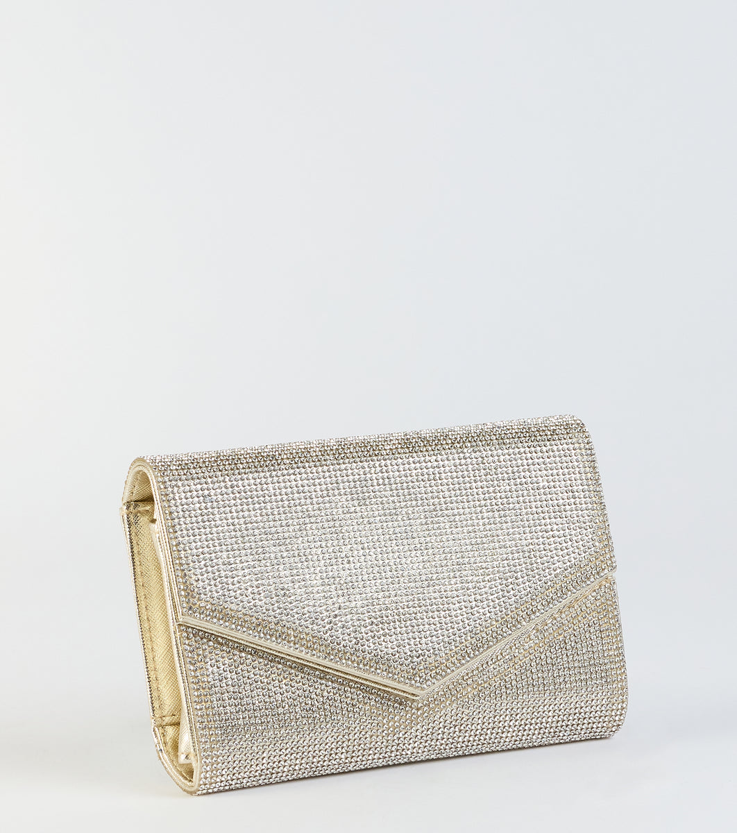 Stunning Glam Rhinestone Envelope Wristlet & Windsor