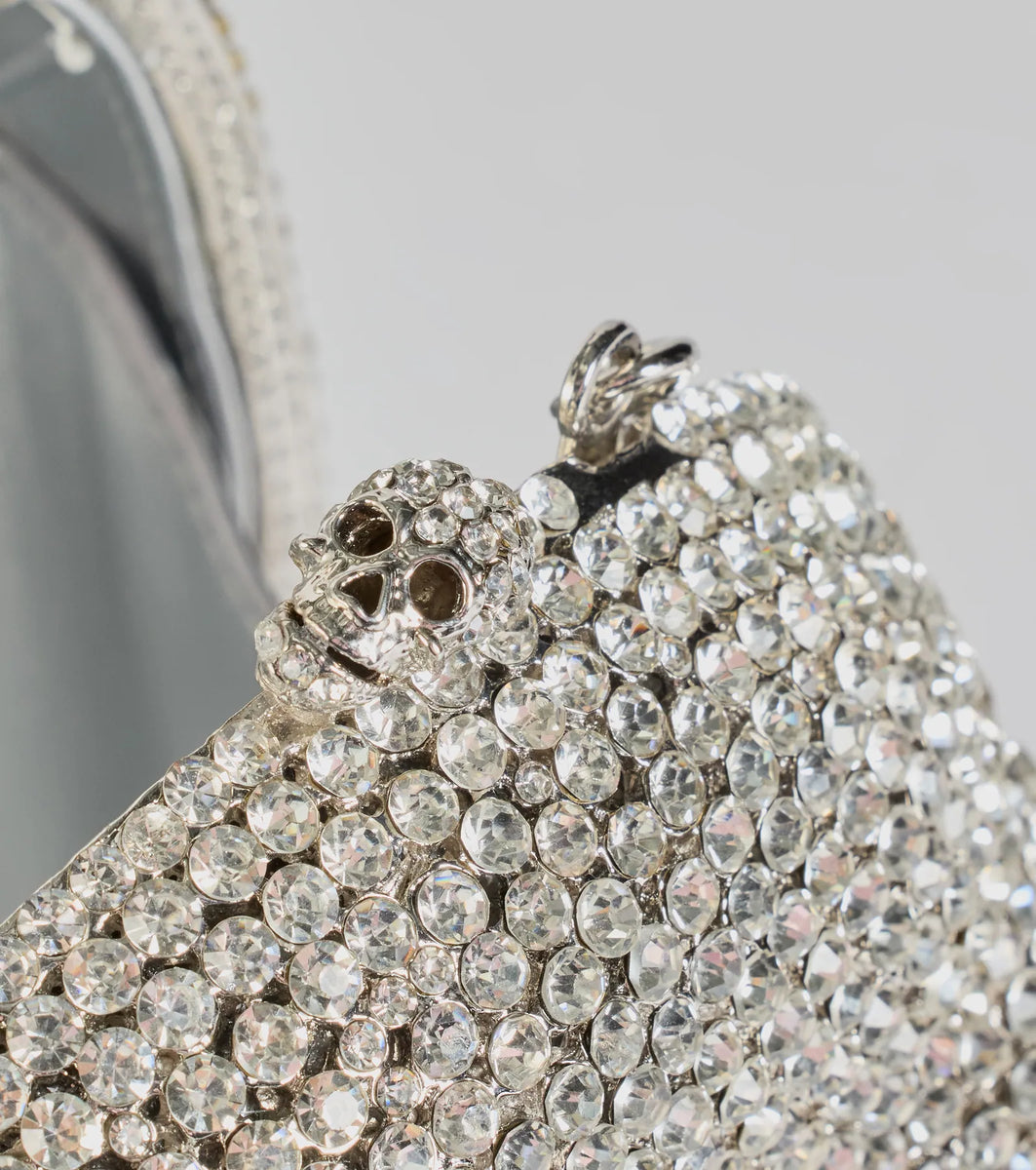Glam Ghoul Rhinestone Skull Clutch & Windsor