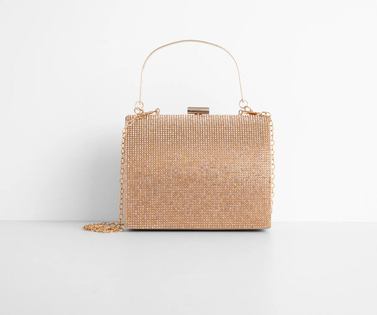 Rhinestone Structured Mini Tote & Windsor