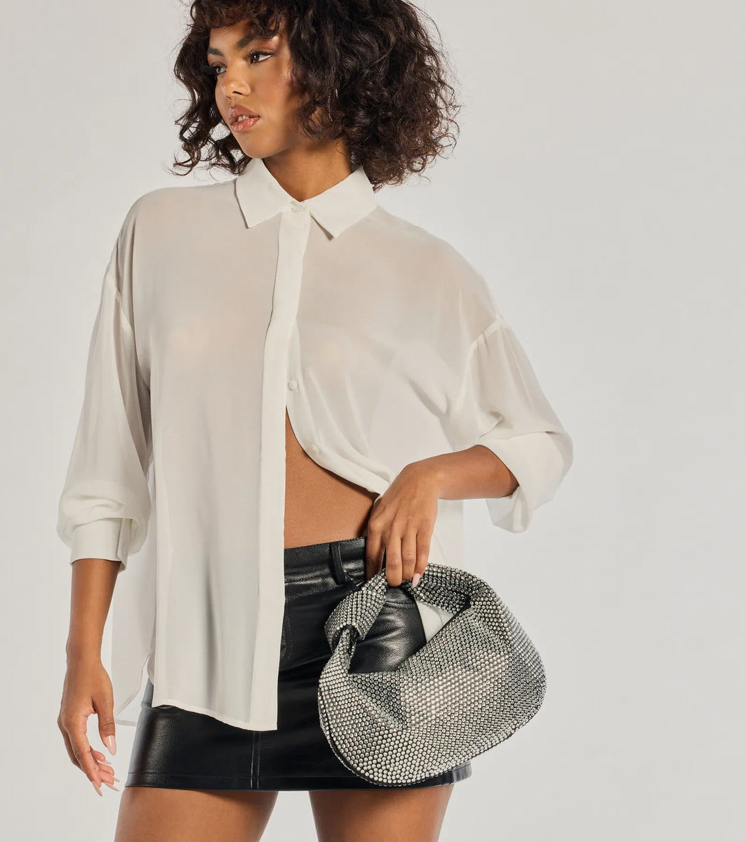 Twinkle Glam Rhinestone Knot Handbag & Windsor