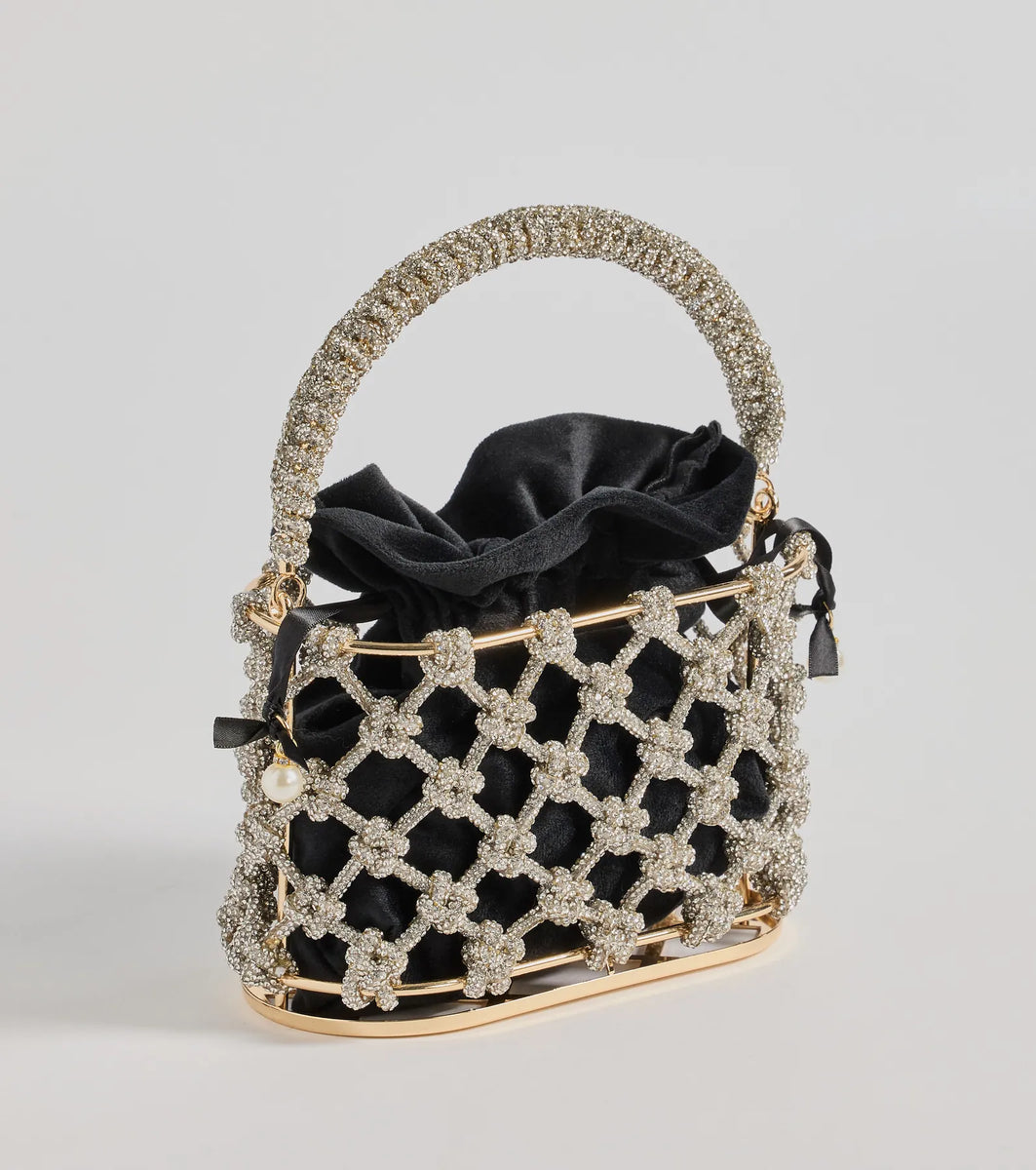 Sparkling Touch Rhinestone Cage Bucket Handbag & Windsor