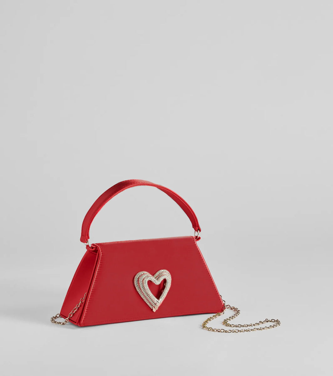 Sparkle Romance Rhinestone Heart Handbag & Windsor
