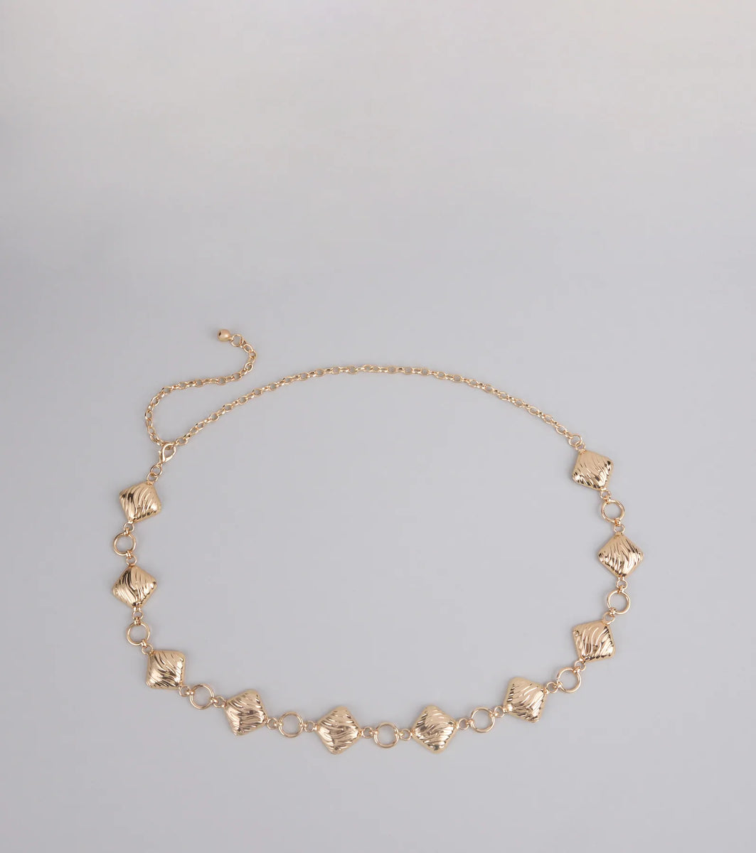 Square Up Textured Chain Belt & Windsor