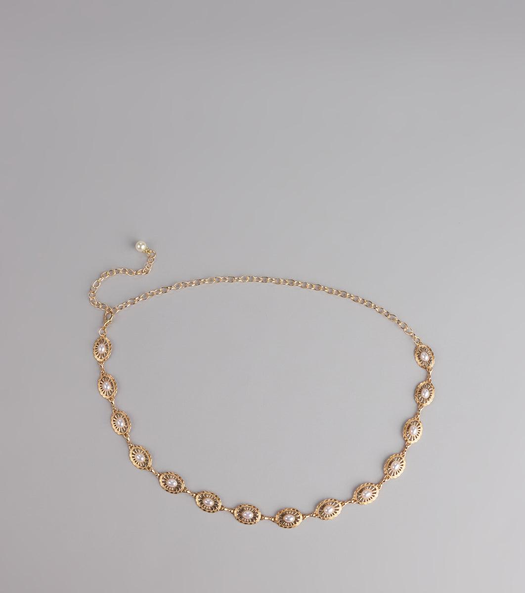 Vintage Charm Pearl Chain Belt & Windsor