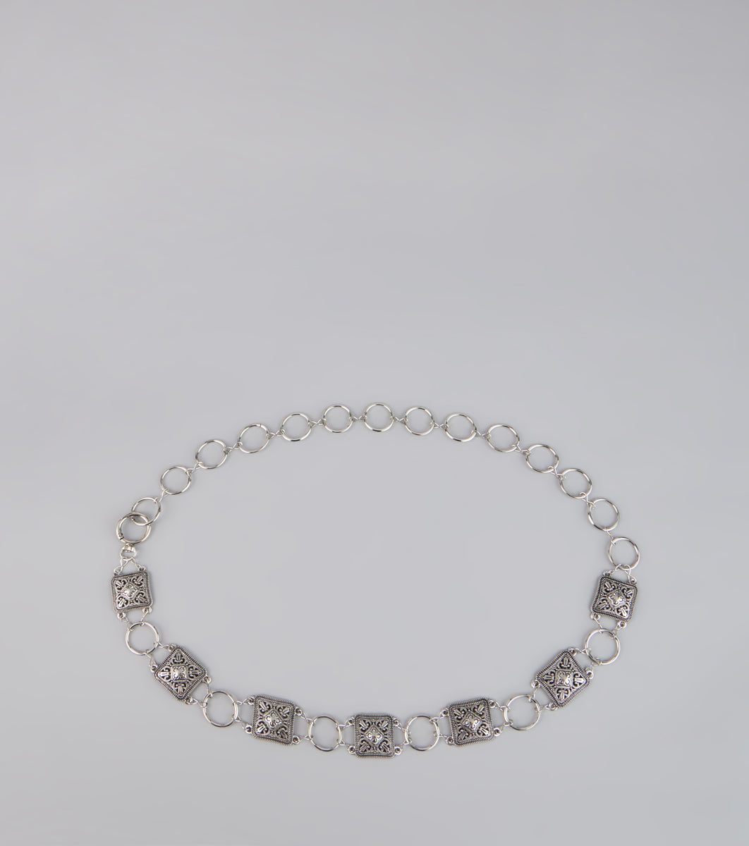 Major Attitude Etched Square Chain Belt & Windsor