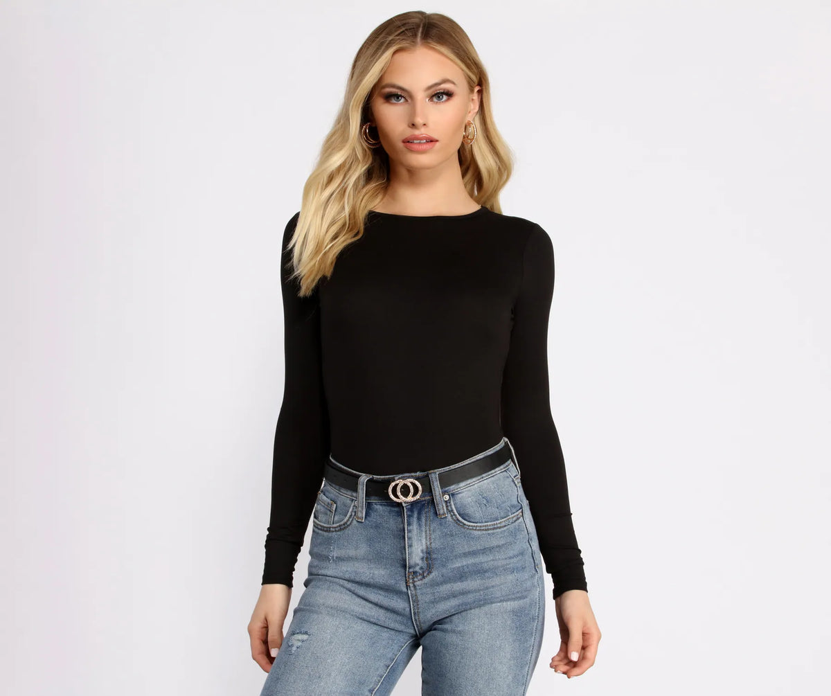 A Sparkling Finish Dainty Double O-Ring Belt & Windsor