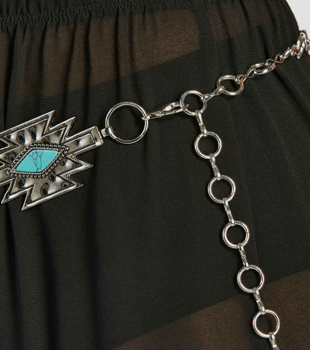 Boho-Chic Turquoise Accent Chain Belt & Windsor