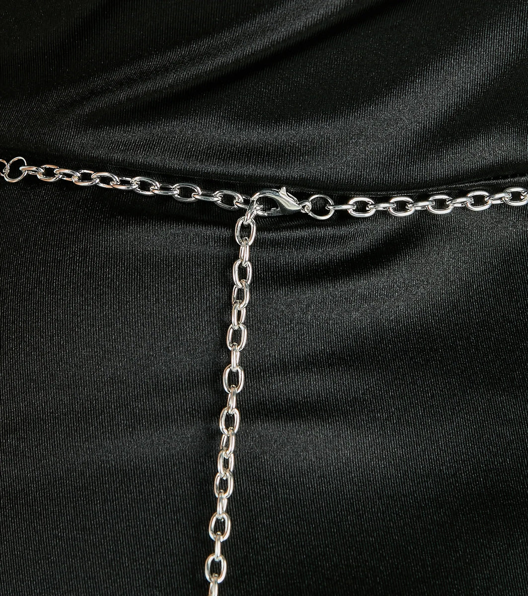 Luxe Sheen Dainty Pearl And Rhinestone Belt & Windsor