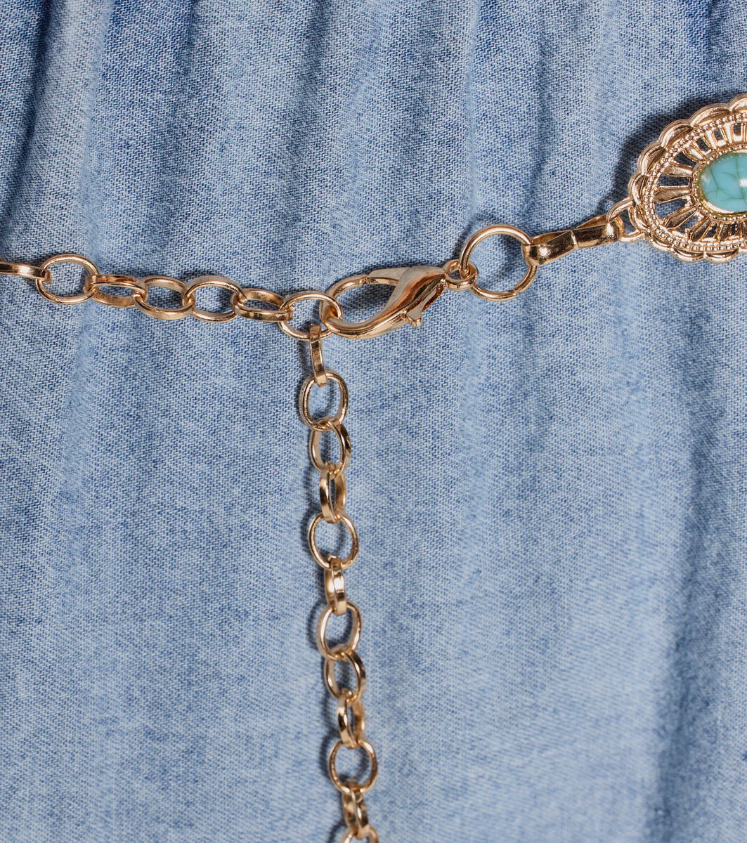 Free Riders Colored Stone Chain Belt & Windsor