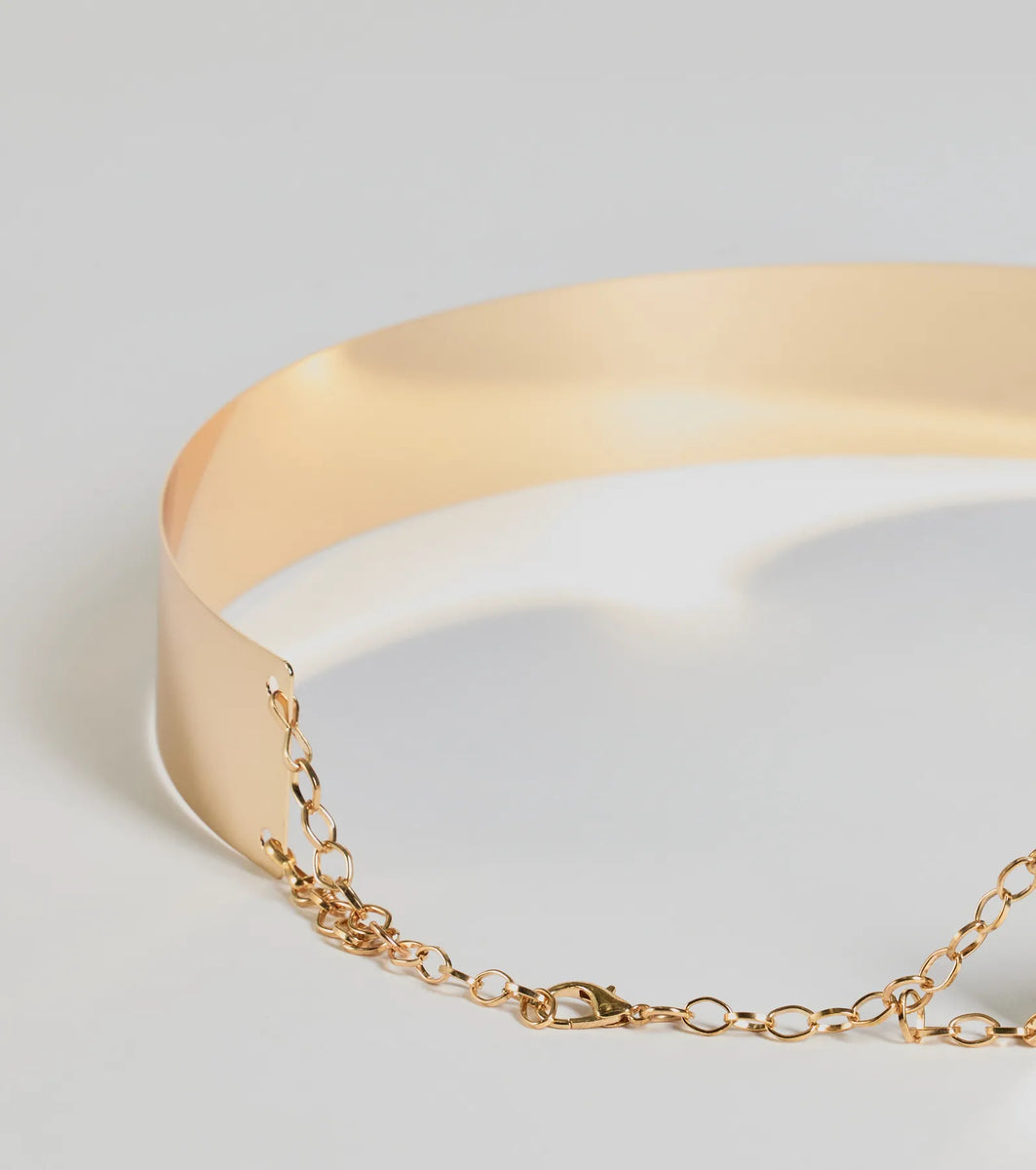 Lady Justice Metal Plate Belt & Windsor