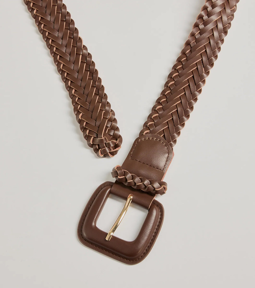 Chic Twist Braided Faux Leather Belt & Windsor